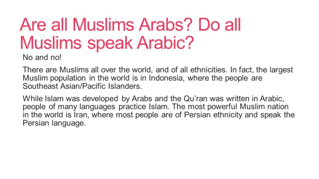 Do Muslims Speak Arabic - Religious Question